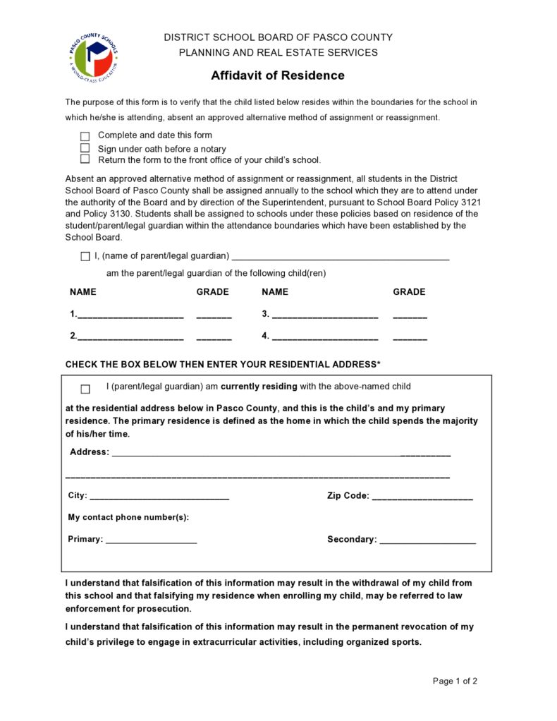 40 Free Affidavits of Residence (Affidavit of Address) Samples