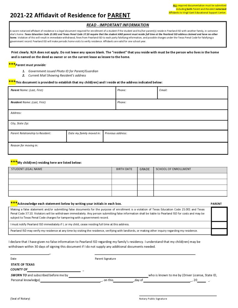 40 Free Affidavits of Residence (Affidavit of Address) Samples