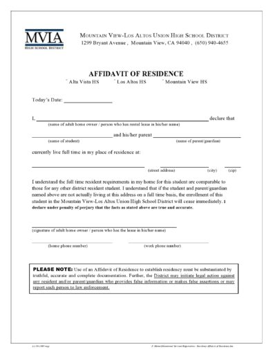 40 Free Affidavits of Residence (Affidavit of Address) Samples