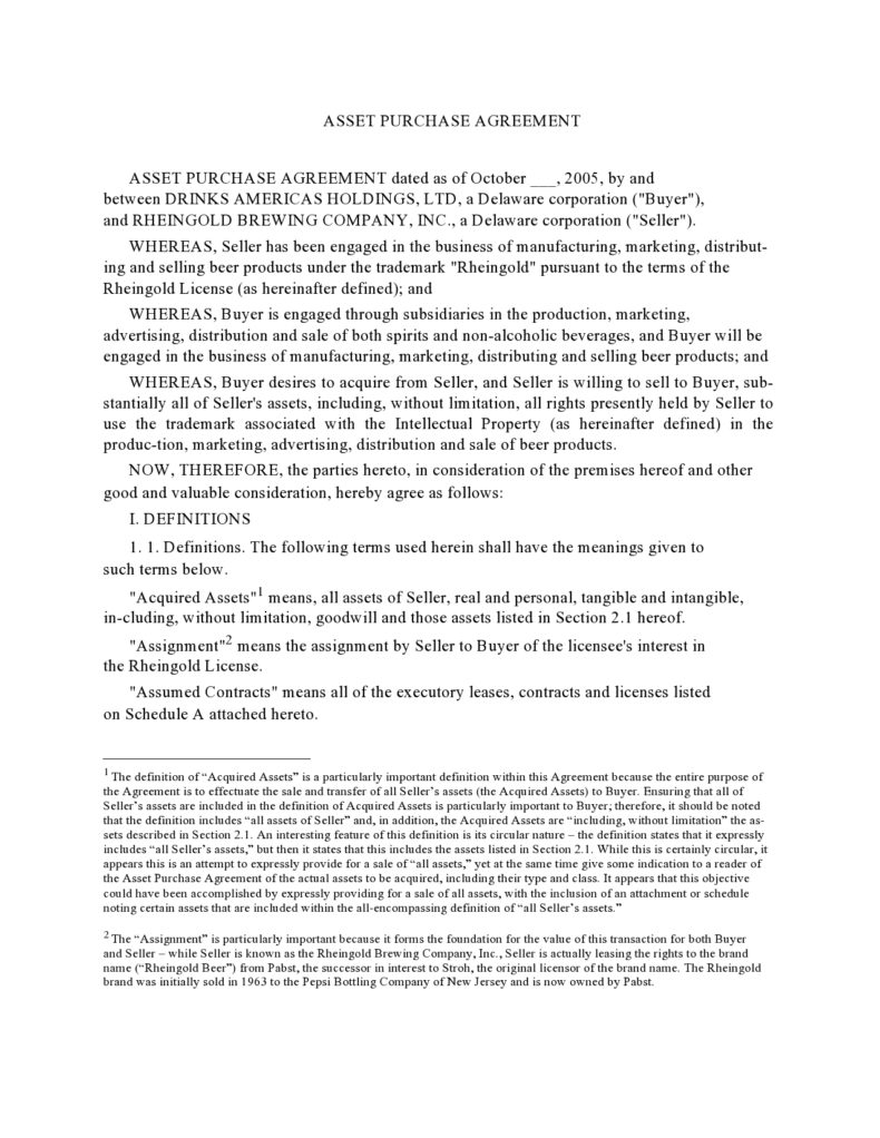 40 Free Asset Purchase Agreement Templates (& Forms)