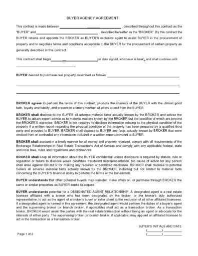 40 Exclusive Buyer Agency Agreements (& Forms) ᐅ TemplateLab