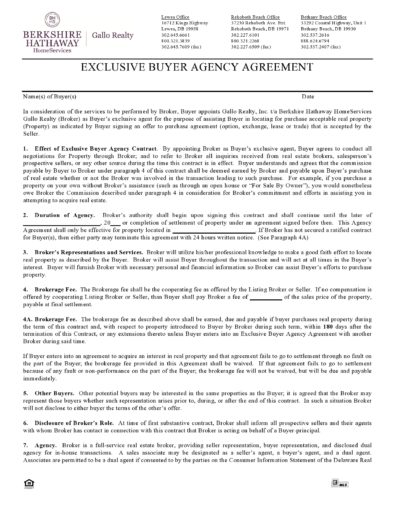 40 Exclusive Buyer Agency Agreements (& Forms) ᐅ TemplateLab