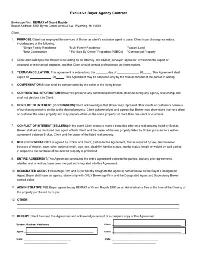 40 Exclusive Buyer Agency Agreements (& Forms) ᐅ TemplateLab