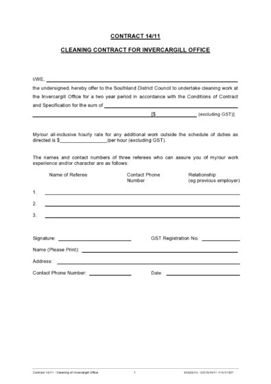 41 Printable Cleaning Contract Templates (100% Free)