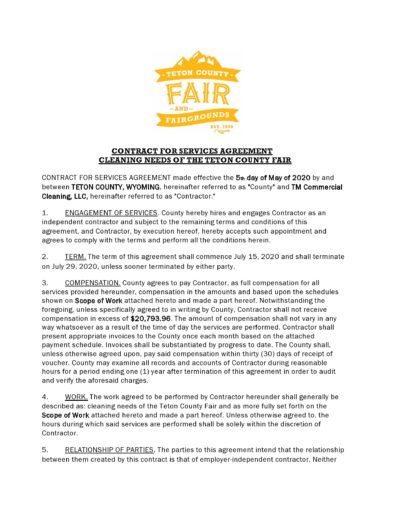 41 Printable Cleaning Contract Templates (100% Free)