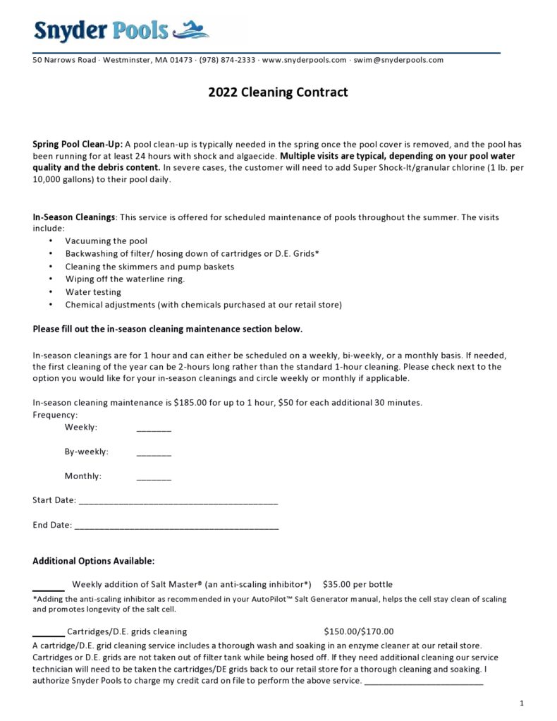 41 Printable Cleaning Contract Templates (100% Free)