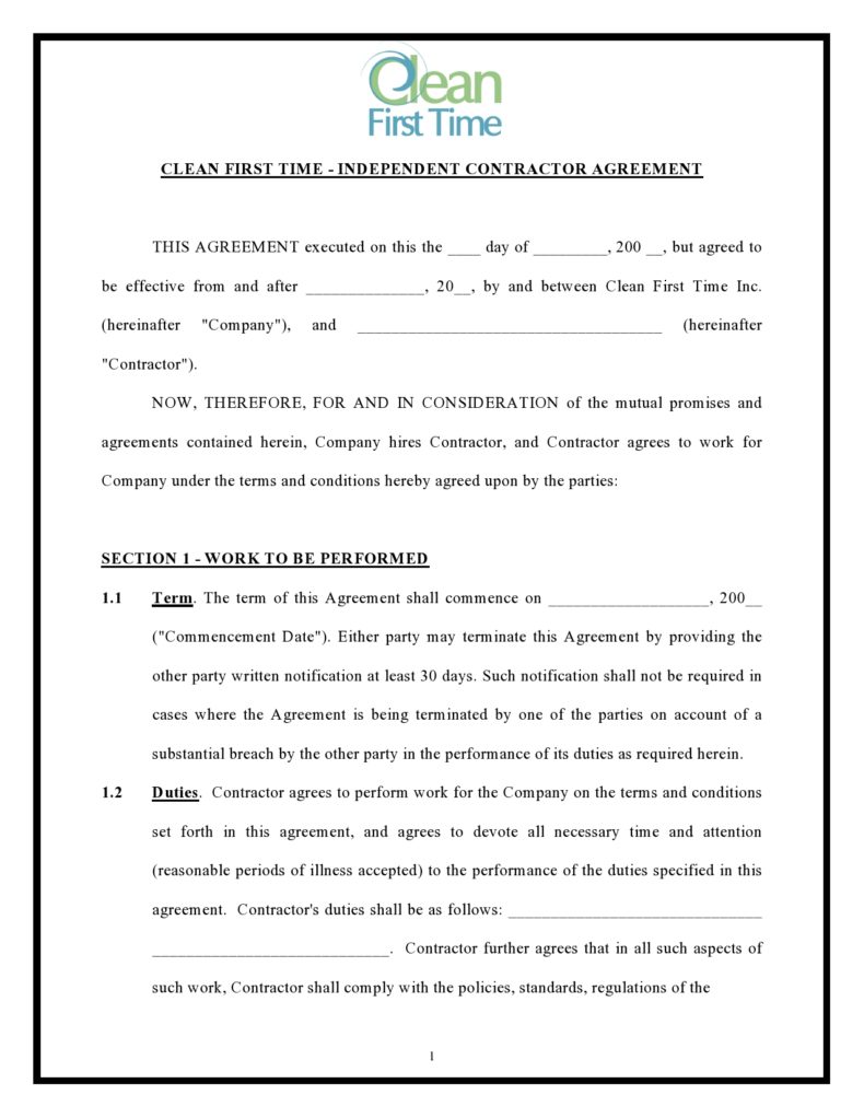 41 Printable Cleaning Contract Templates (100% Free)