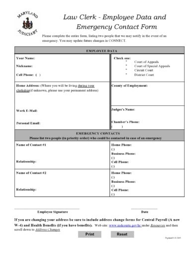 42 Printable Emergency Contact Forms (100% Free)