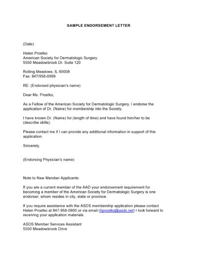 40 Perfect Endorsement Letters (Free Examples) ᐅ TemplateLab