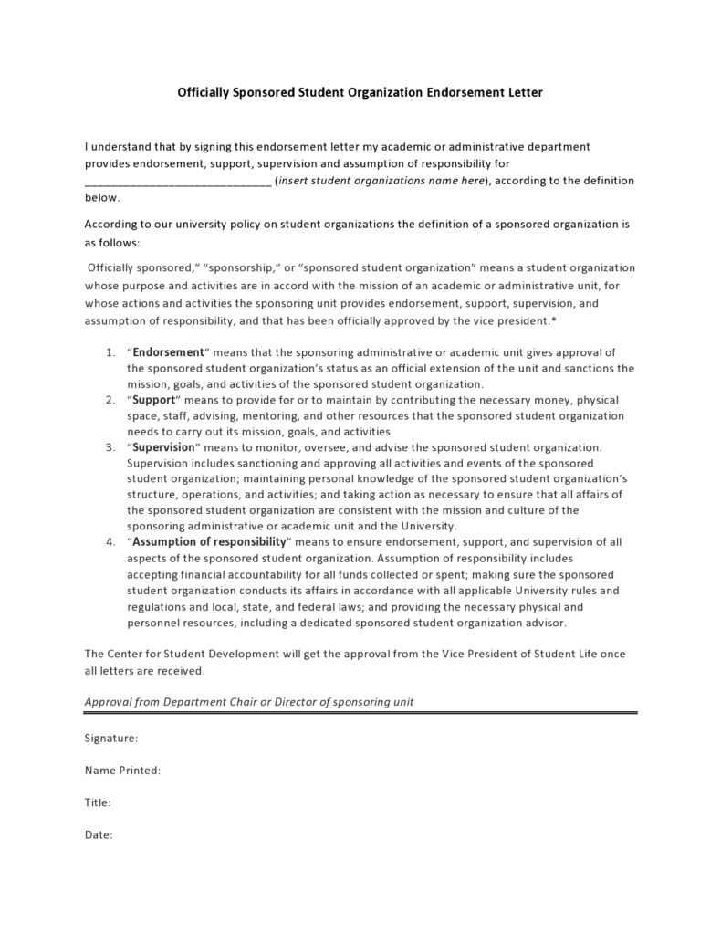 40 Perfect Endorsement Letters (Free Examples) ᐅ TemplateLab