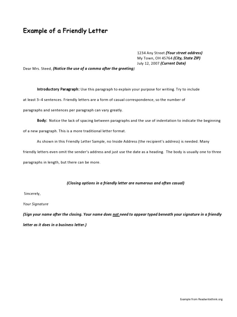 40 Best Friendly Letter Format Examples ᐅ TemplateLab