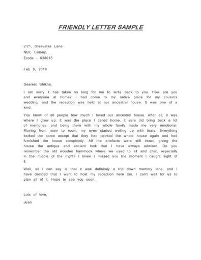 40 Best Friendly Letter Format Examples ᐅ TemplateLab