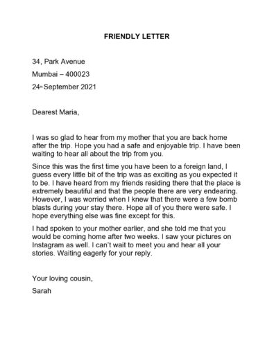 40 Best Friendly Letter Format Examples ᐅ TemplateLab