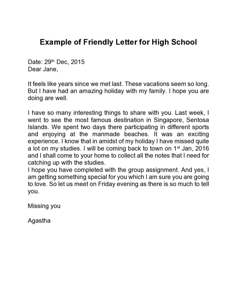 40 Best Friendly Letter Format Examples ᐅ TemplateLab