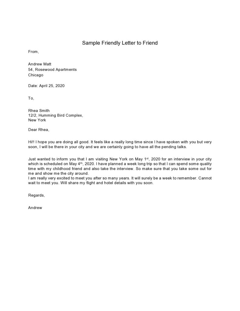 40 Best Friendly Letter Format Examples ᐅ TemplateLab