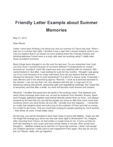 40 Best Friendly Letter Format Examples ᐅ TemplateLab