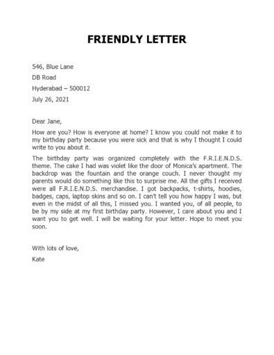 40 Best Friendly Letter Format Examples ᐅ TemplateLab