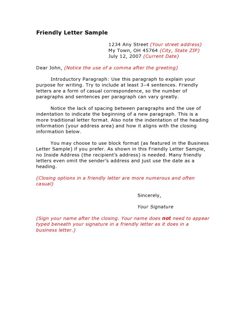 40 Best Friendly Letter Format Examples ᐅ TemplateLab