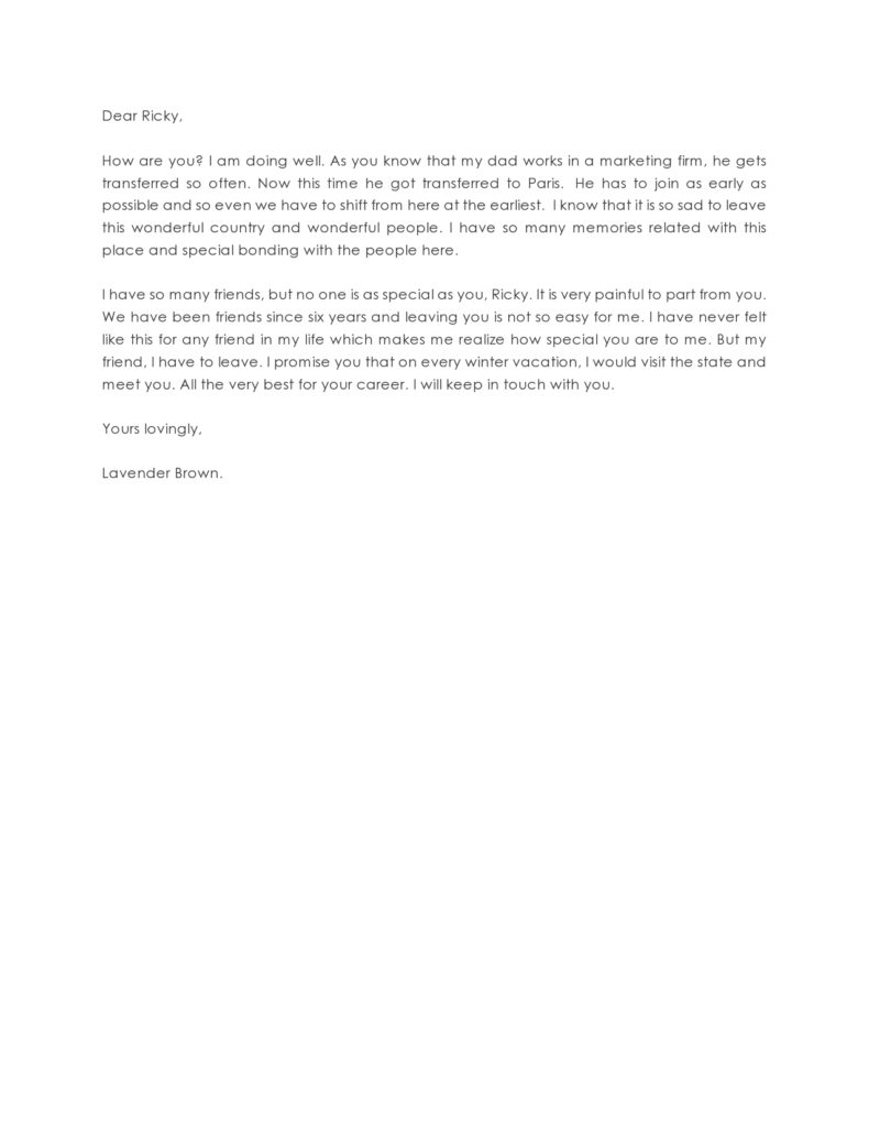 40 Best Friendly Letter Format Examples ᐅ TemplateLab