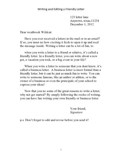 40 Best Friendly Letter Format Examples ᐅ TemplateLab