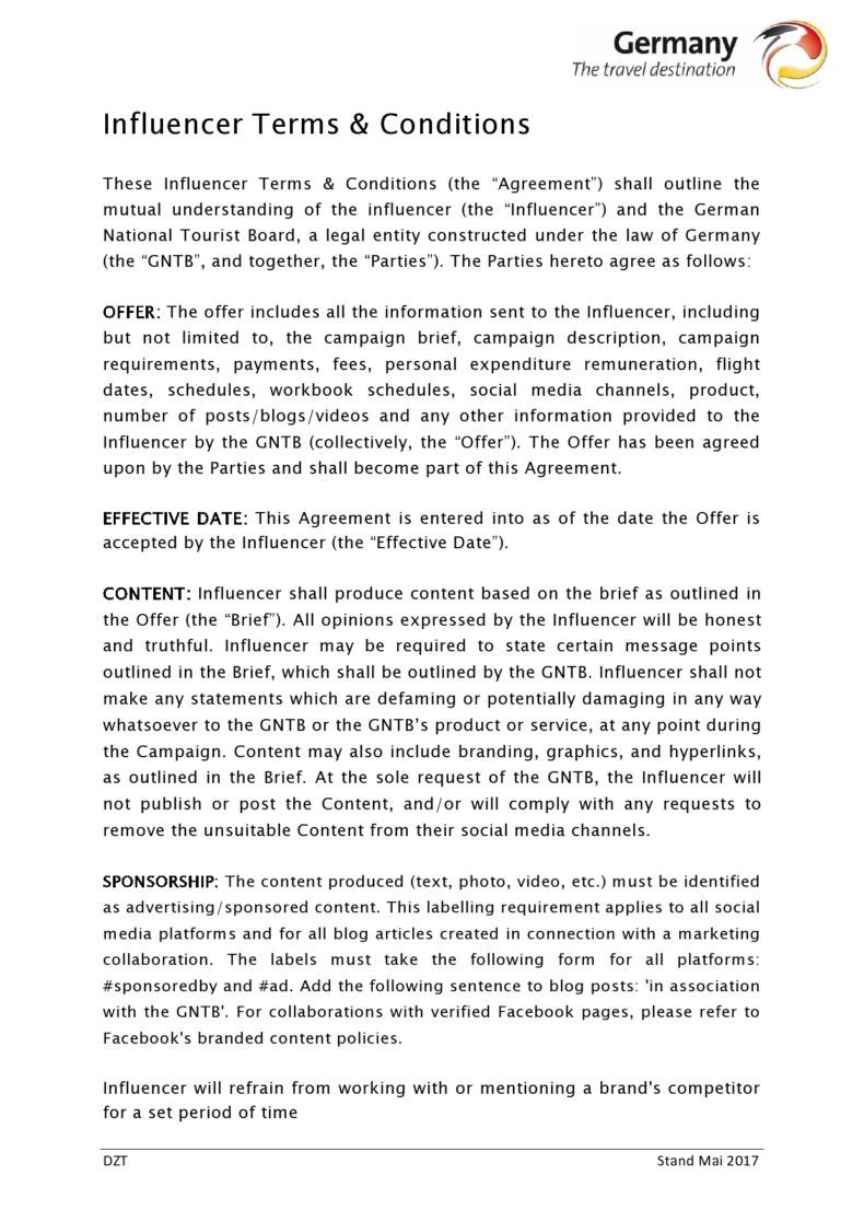 40 Influencer Contract Templates & Agreements [Word]