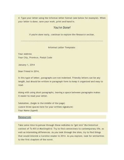 40 Great Informal Letters (Format Examples & Templates)