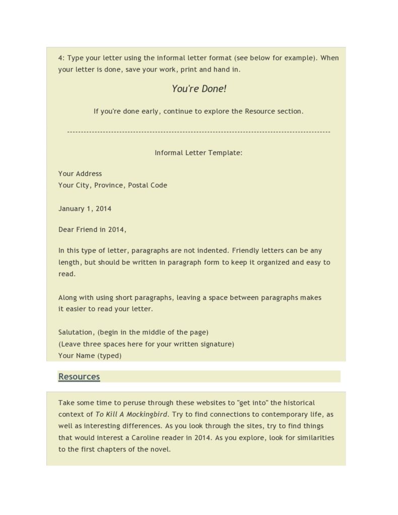 40 Great Informal Letters (Format Examples & Templates)