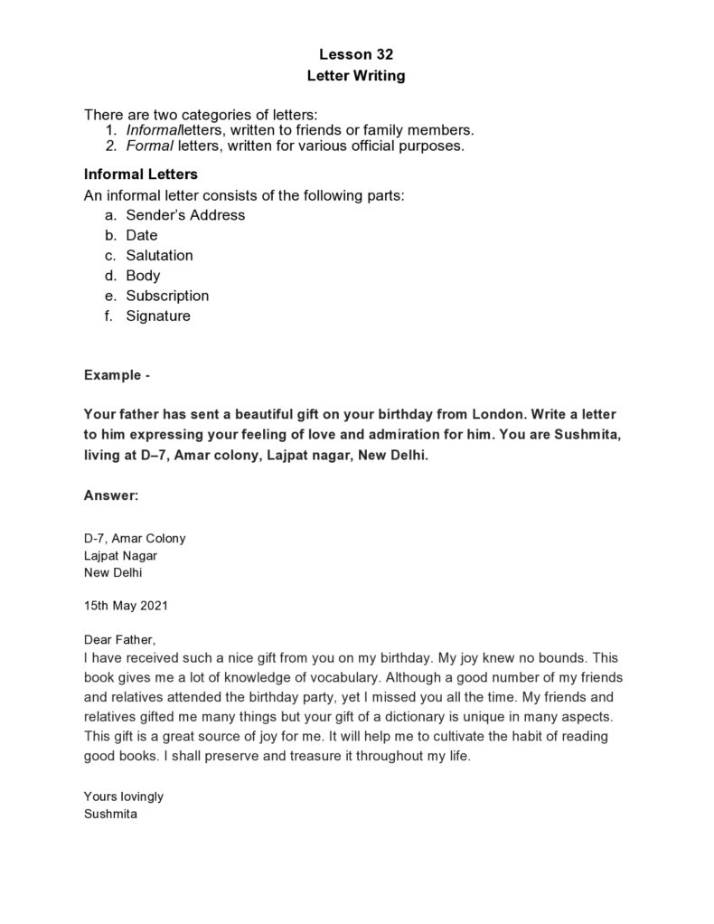 40 Great Informal Letters (Format Examples & Templates)