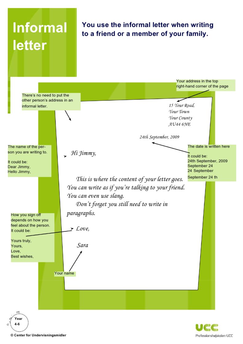 40 Great Informal Letters (Format Examples & Templates)