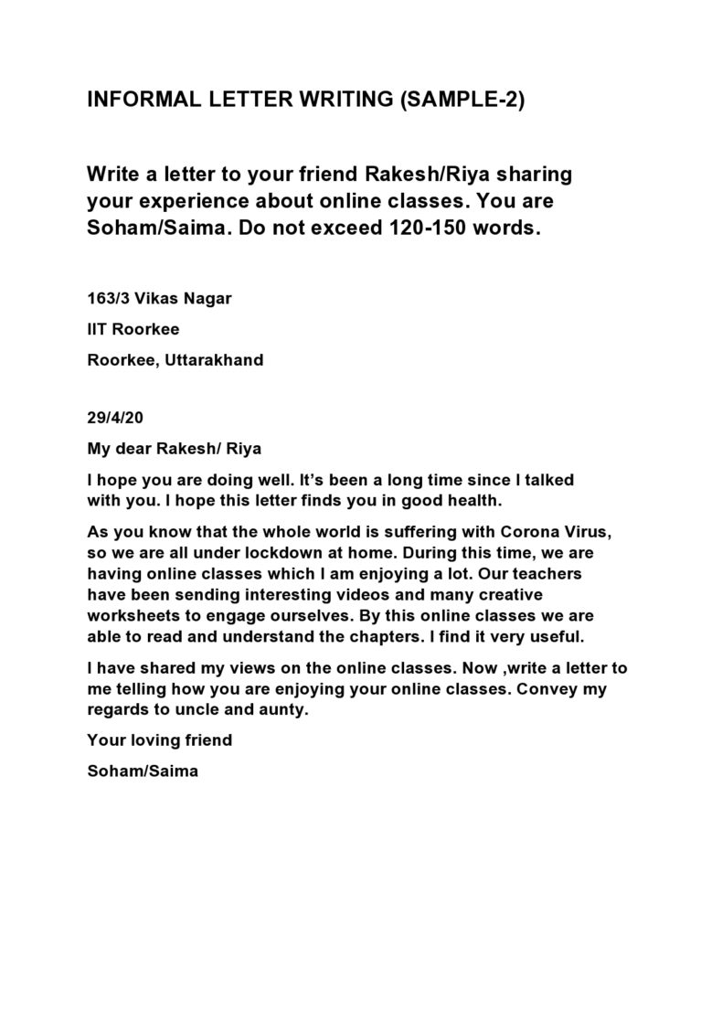 40 Great Informal Letters (Format Examples & Templates)