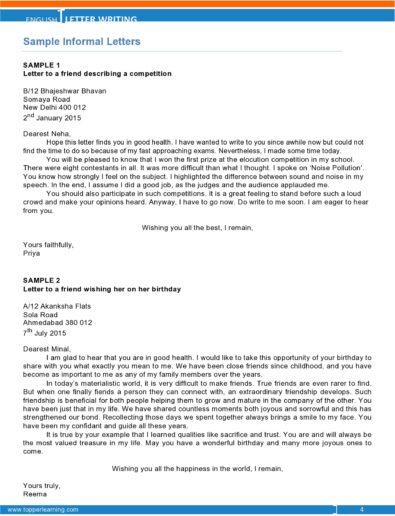 40 Great Informal Letters (Format Examples & Templates)