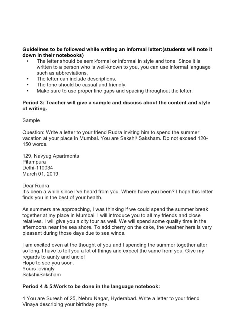 40 Great Informal Letters (Format Examples & Templates)