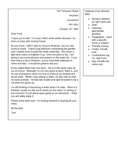 40 Great Informal Letters (Format Examples & Templates)