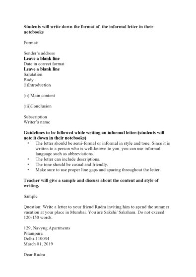 40 Great Informal Letters (Format Examples & Templates)