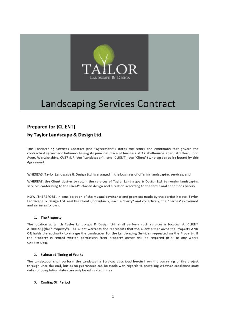 40 Best Landscaping Contract Templates (100% FREE)
