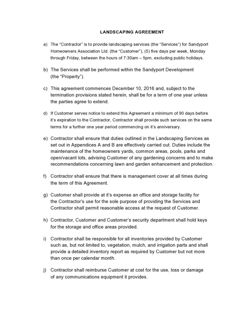 40 Best Landscaping Contract Templates (100% FREE)
