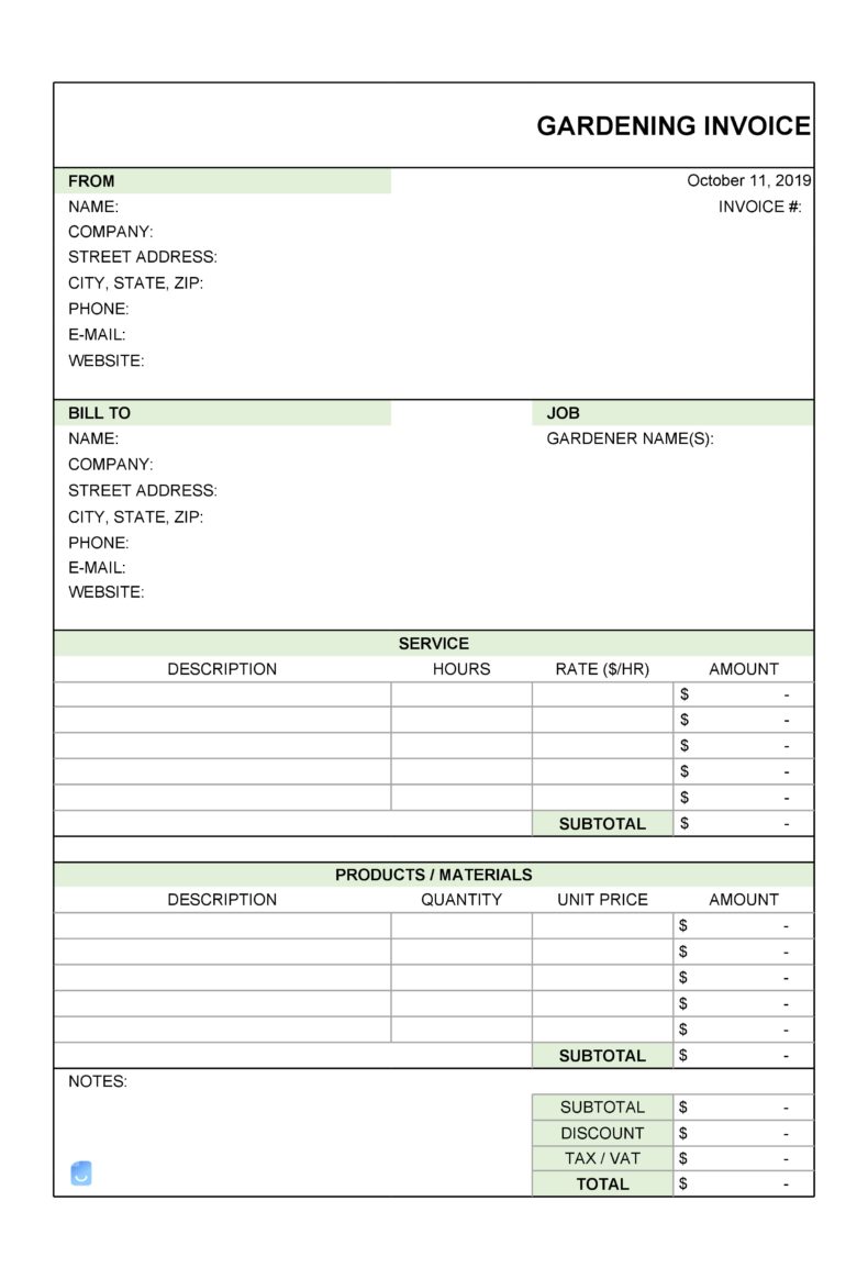 40 Printable Landscaping Invoice Templates (& Examples)
