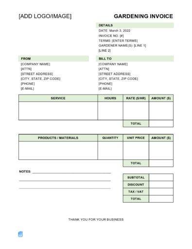 40 Printable Landscaping Invoice Templates (& Examples)