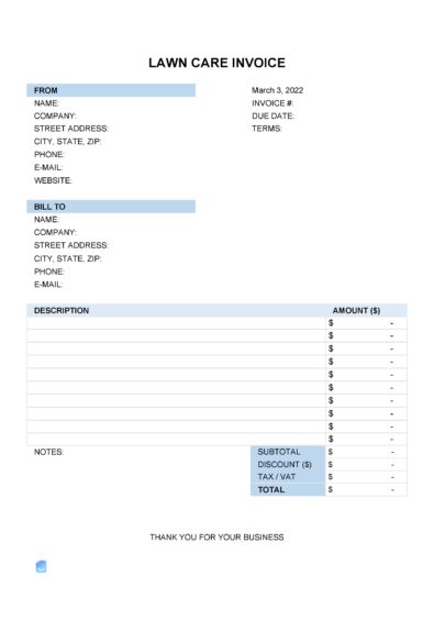 40 Printable Landscaping Invoice Templates (& Examples)