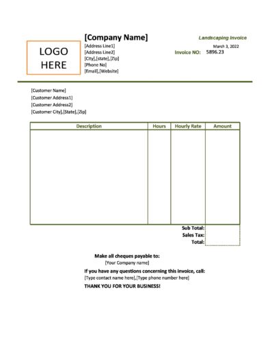 40 Printable Landscaping Invoice Templates (& Examples)