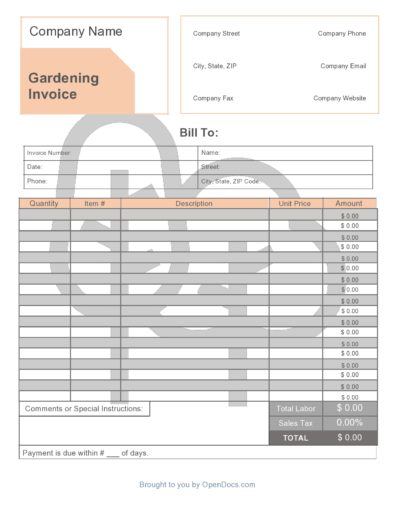 40 Printable Landscaping Invoice Templates (& Examples)
