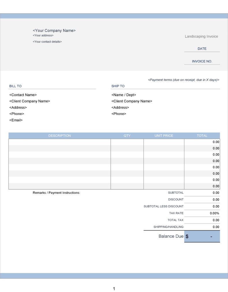 40 Printable Landscaping Invoice Templates (& Examples)