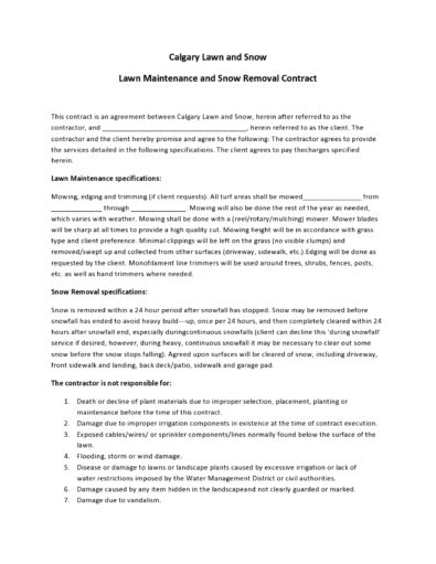 40 Professional Lawn Care Contract Templates (FREE)