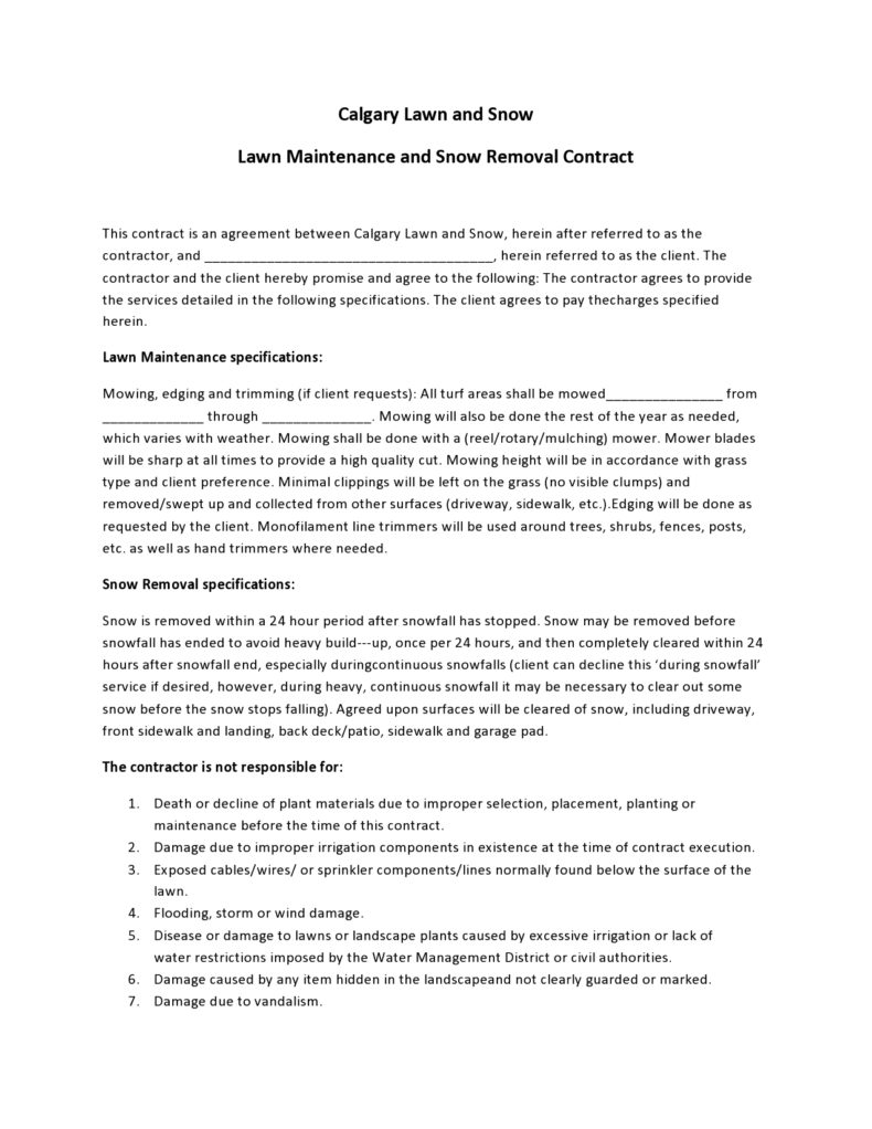 40 Professional Lawn Care Contract Templates (FREE)