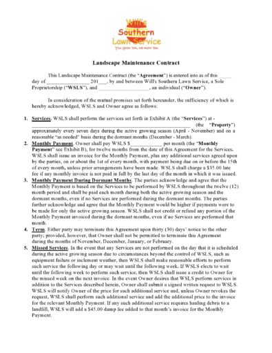 40 Professional Lawn Care Contract Templates (FREE)