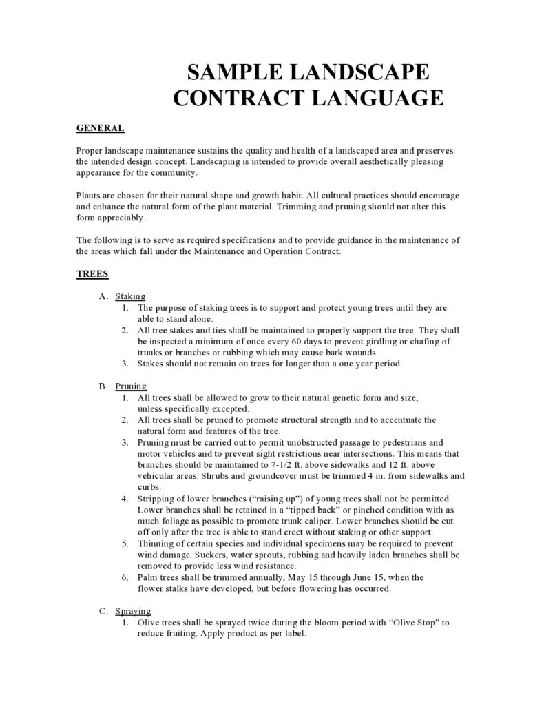 40 Professional Lawn Care Contract Templates (FREE)