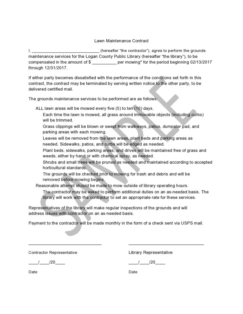 40 Professional Lawn Care Contract Templates (FREE)