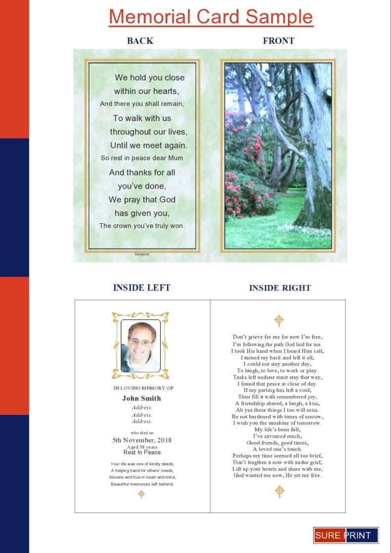 40 Printable Memorial Card Templates (In Loving Memory)