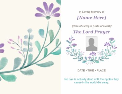 40 Printable Memorial Card Templates (In Loving Memory)