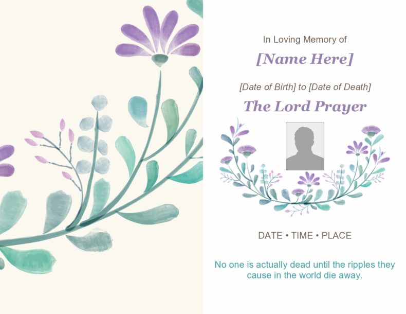 40 Printable Memorial Card Templates (In Loving Memory)